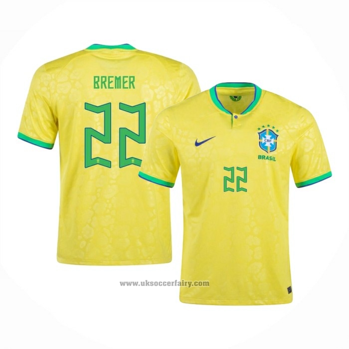 Buy Brazil Player Bremer Home Shirt 2022 at Uksoccerfairy