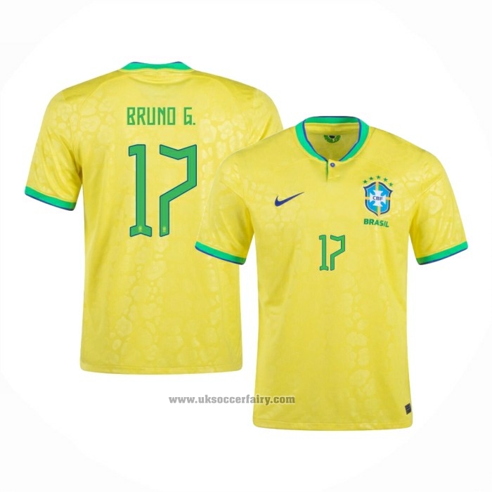 Buy Brazil Player Bruno G. Home Shirt 2022 at Uksoccerfairy